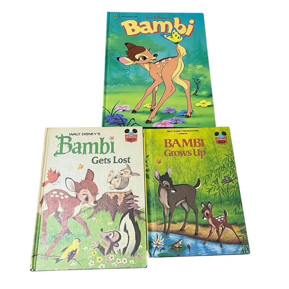 Disney | Other | Vintage Disney Bambi Childrens Books Set Of 3 | Poshmark